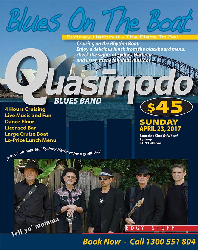 Quasimodo Blues Band Sydney Harbour Cruise – 23rd April